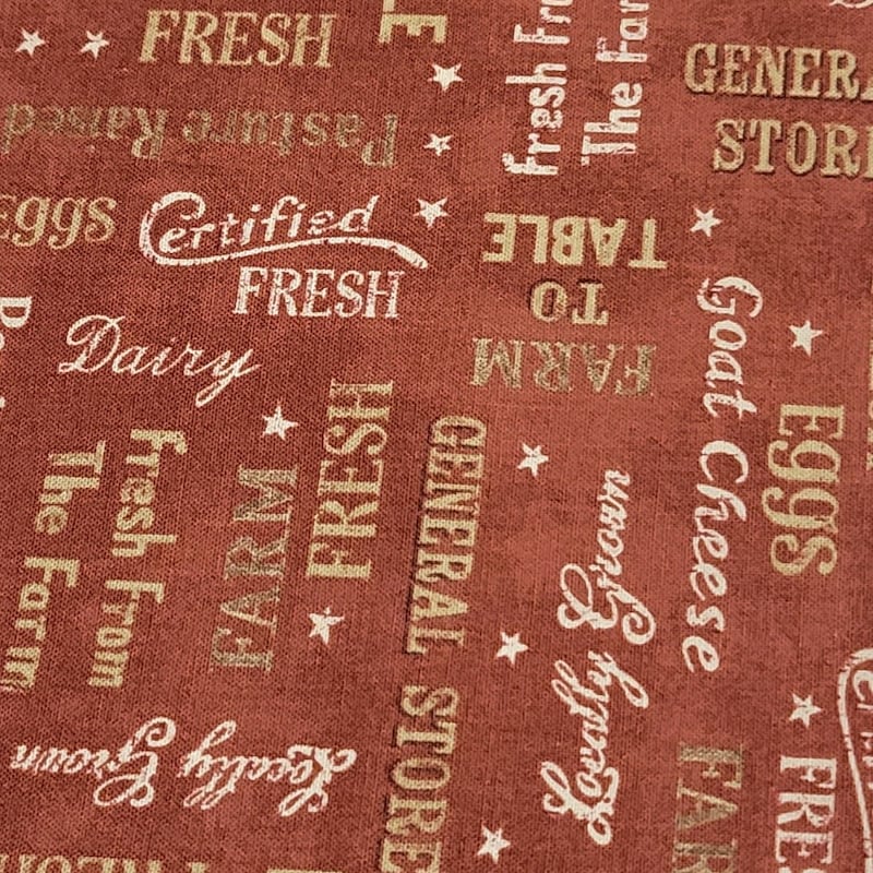 Red Script Fabric - Etsy