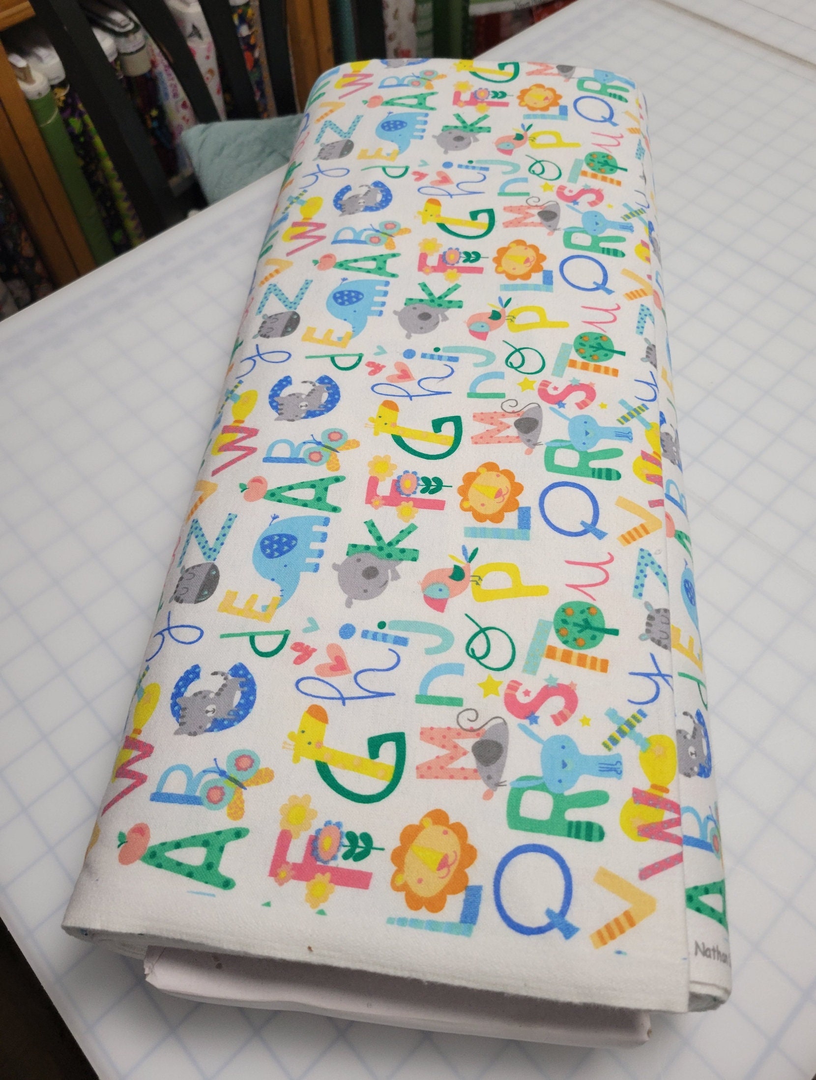 Flannelcomfy Kids Alphabet Print Cotton Flannel From A. E. - Etsy