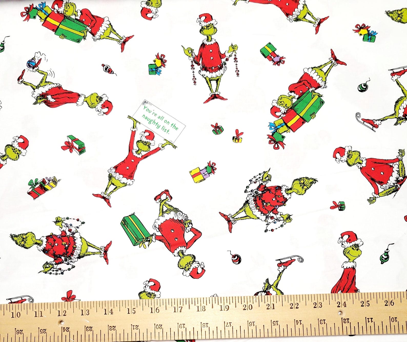 How the Grinch Stole Christmas Cotton Fabric. 4 Prints to Choose From ...