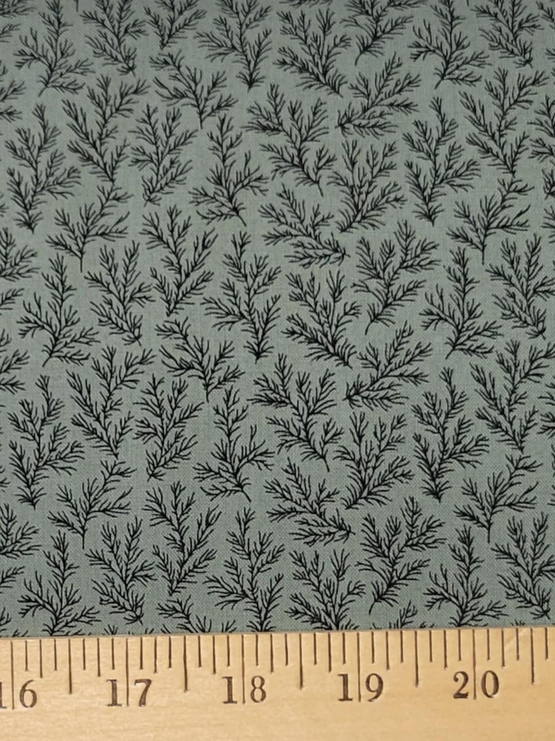 Midnight Lace/whispy Stem Teal/black Reproduction Print Cotton Fabric ...