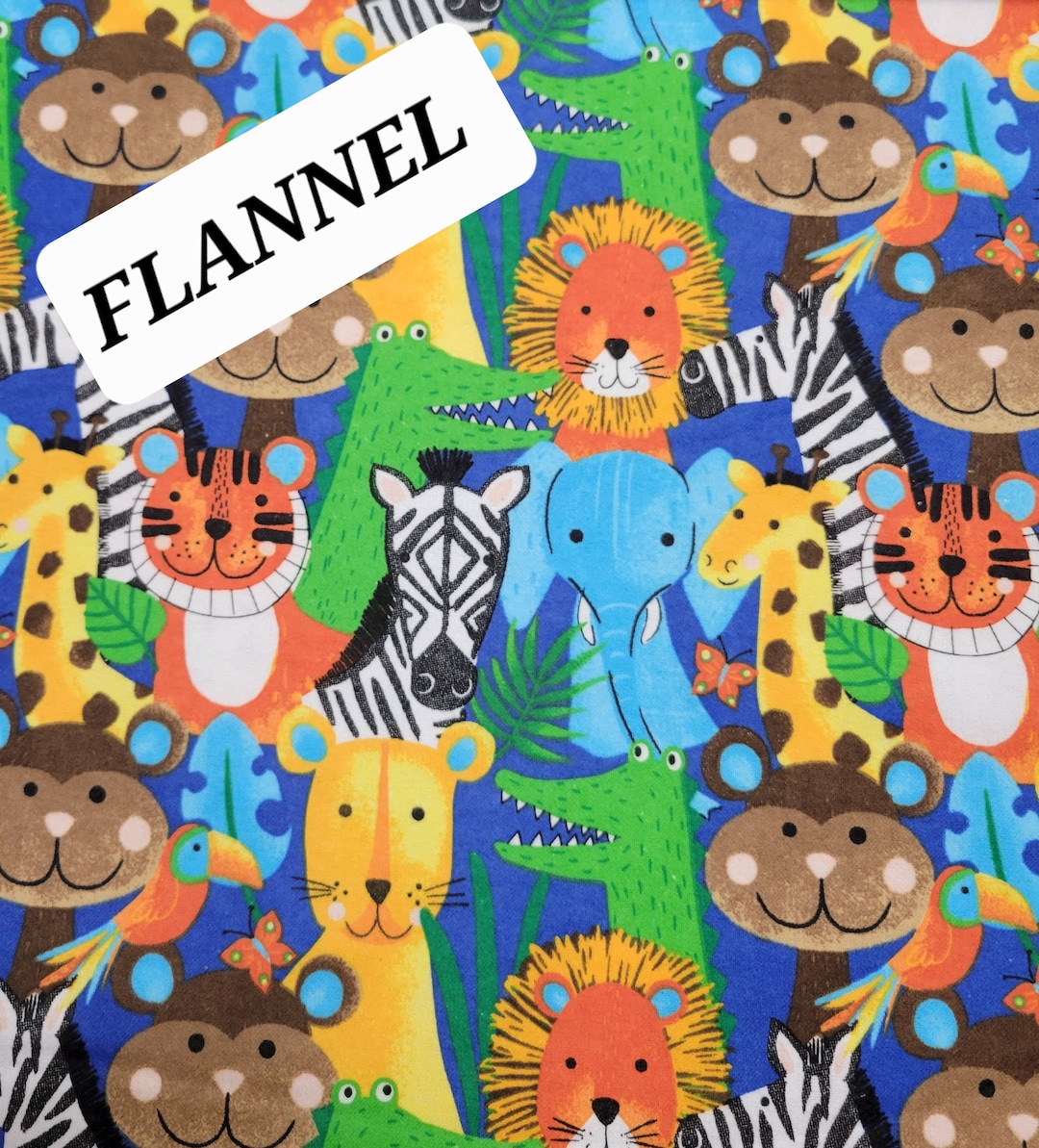 FLANNEL: Comfy Kids Jungle Print Cotton FLANNEL From A. E. Nathan ...