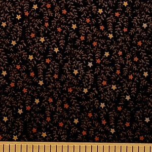Cavalier Crows Tiny Stars in Black/tan/orange Cotton Fabric From Henry ...