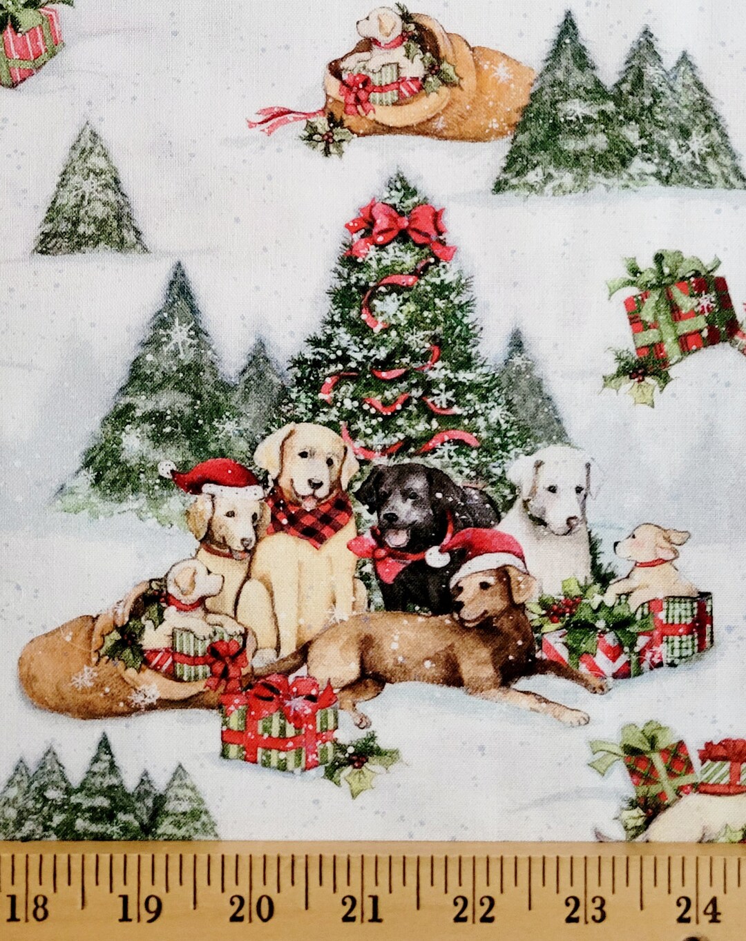 Christmas Dogs Cotton Fabric by Susan Wingert for Springs Creative ...