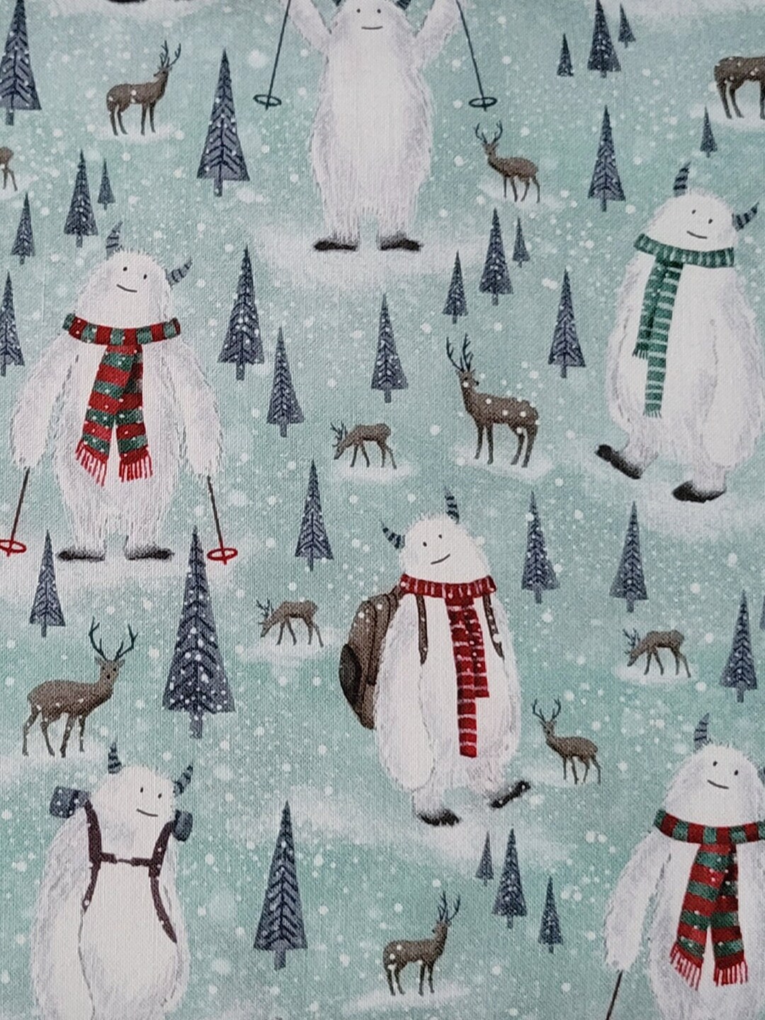 Yeti Winter Fun Cotton Fabric From Timeless Treasures. Christmas ...