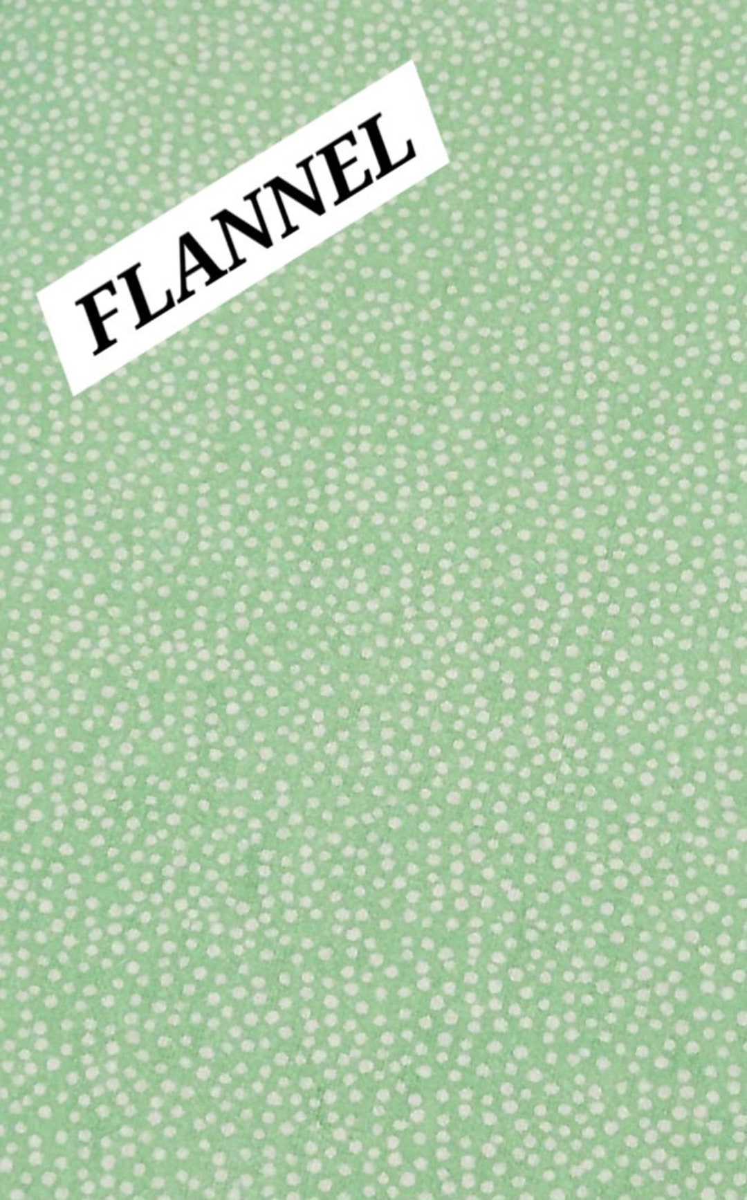 FLANNEL: Pastel/light Green With Tiny White Polka Dots Comfy FLANNEL ...