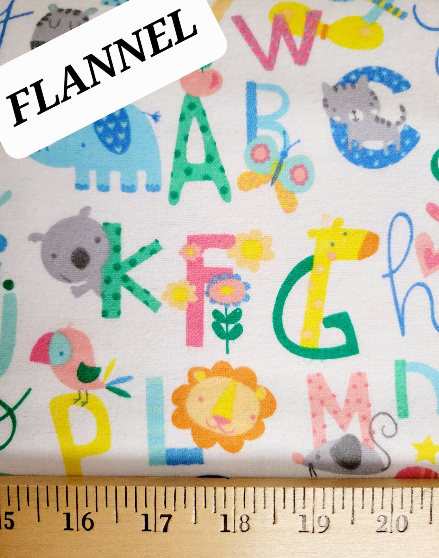 Flannelcomfy Kids Alphabet Print Cotton Flannel From A. E. - Etsy