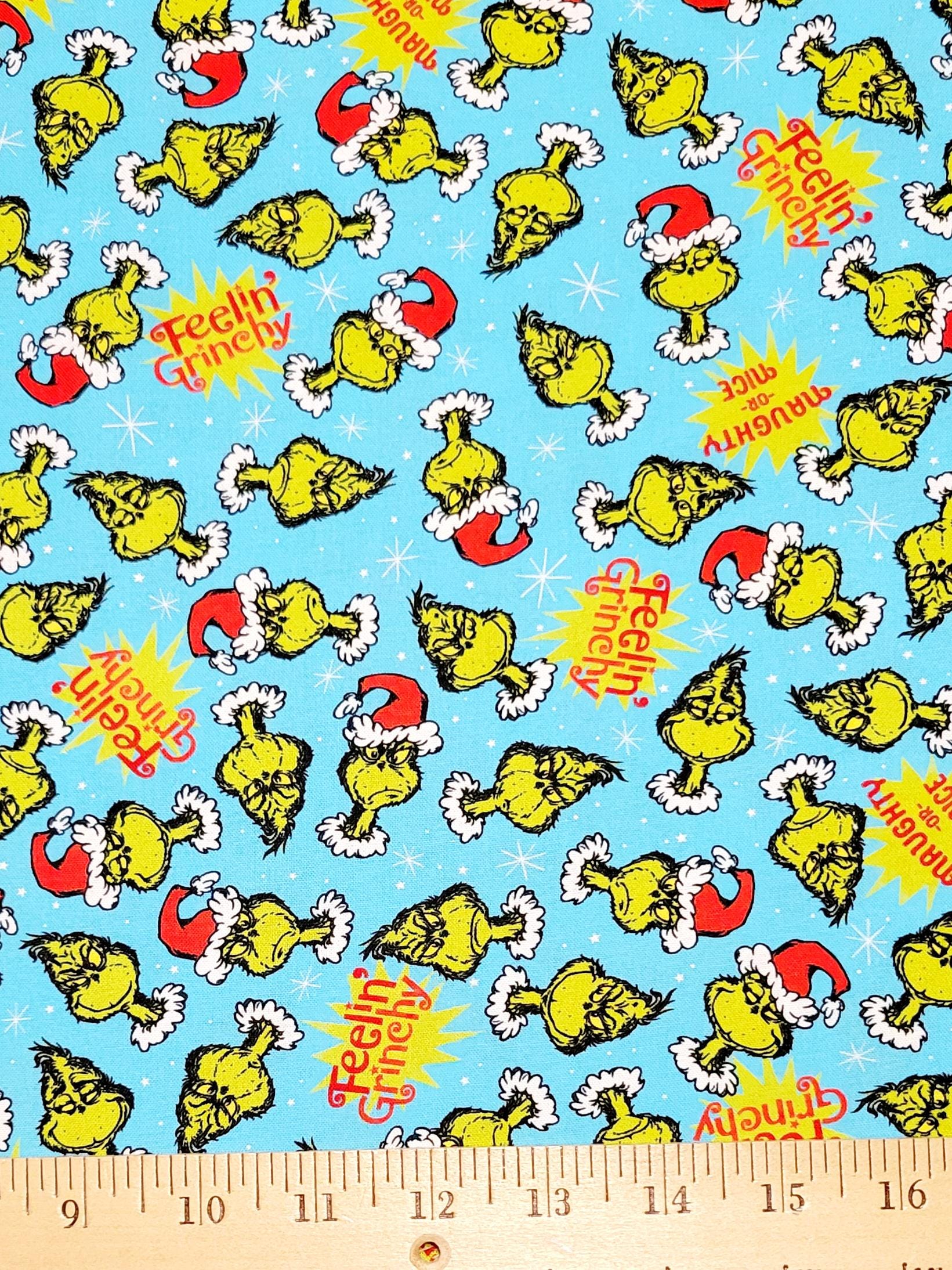 How the Grinch Stole Christmas Feeling Grinchy Cotton Fabric by Robert ...