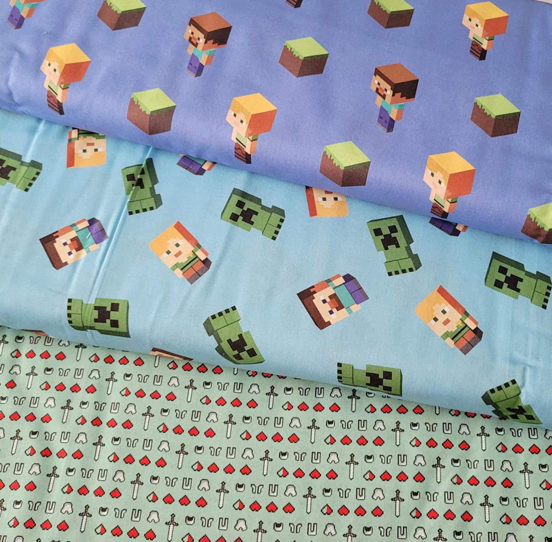 Minecraft Cotton Fabric From Springs Creative. 3 Prints to Choose From ...