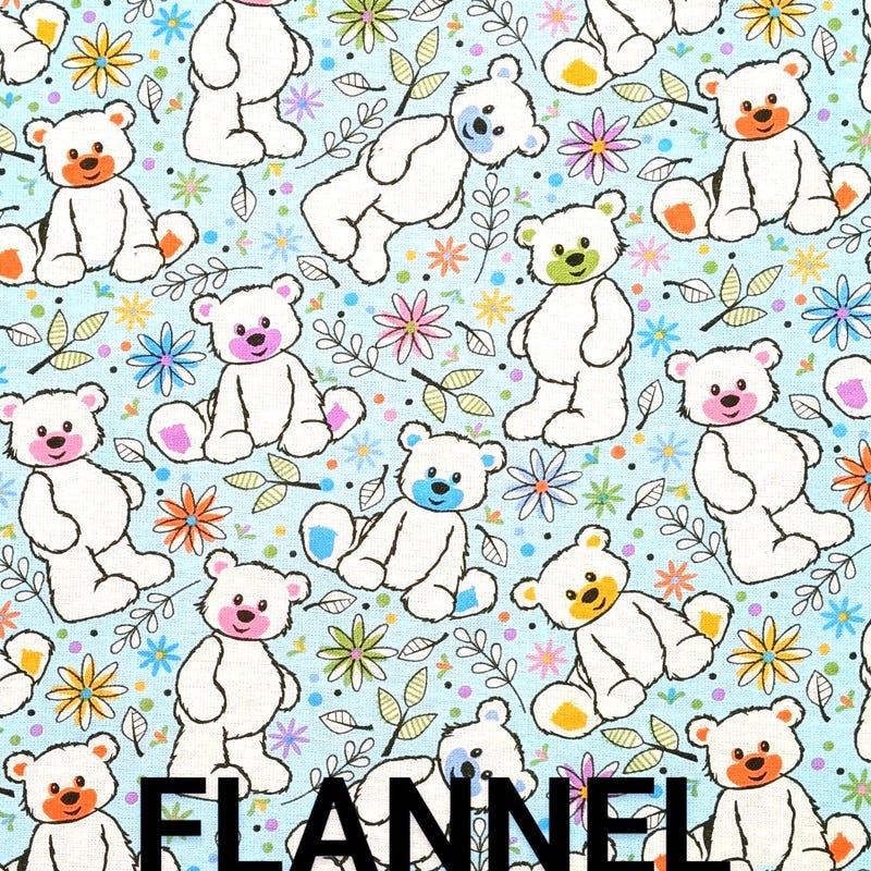 Flannel Bears Fabric - Etsy