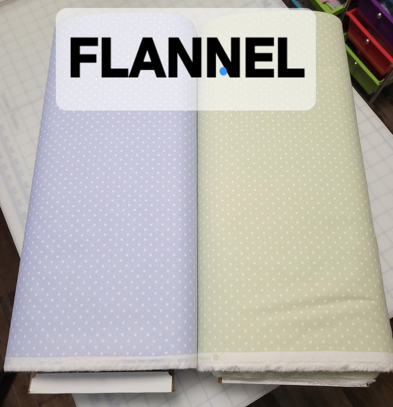 White Polka Dot Cozy Cotton FLANNEL in 2 Different Colors by Robert ...