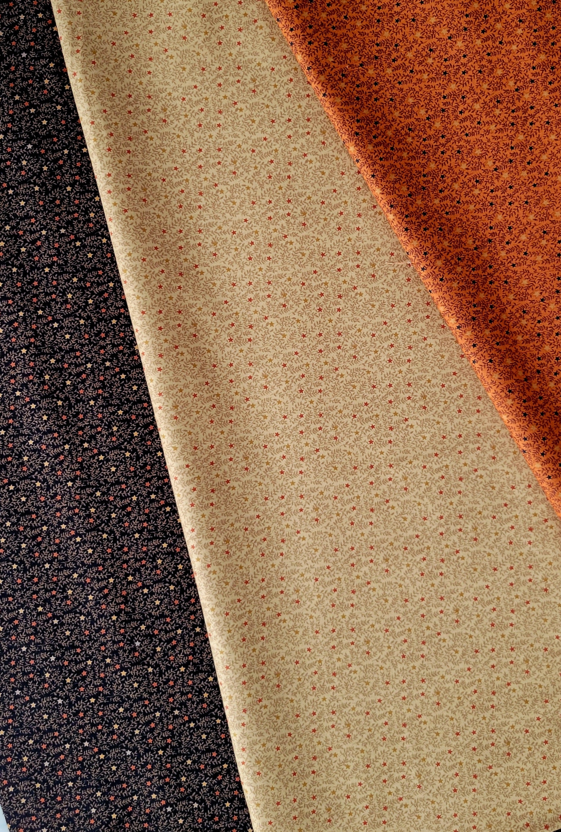 Cavalier Crows Tiny Stars in Black/tan/orange Cotton Fabric - Etsy