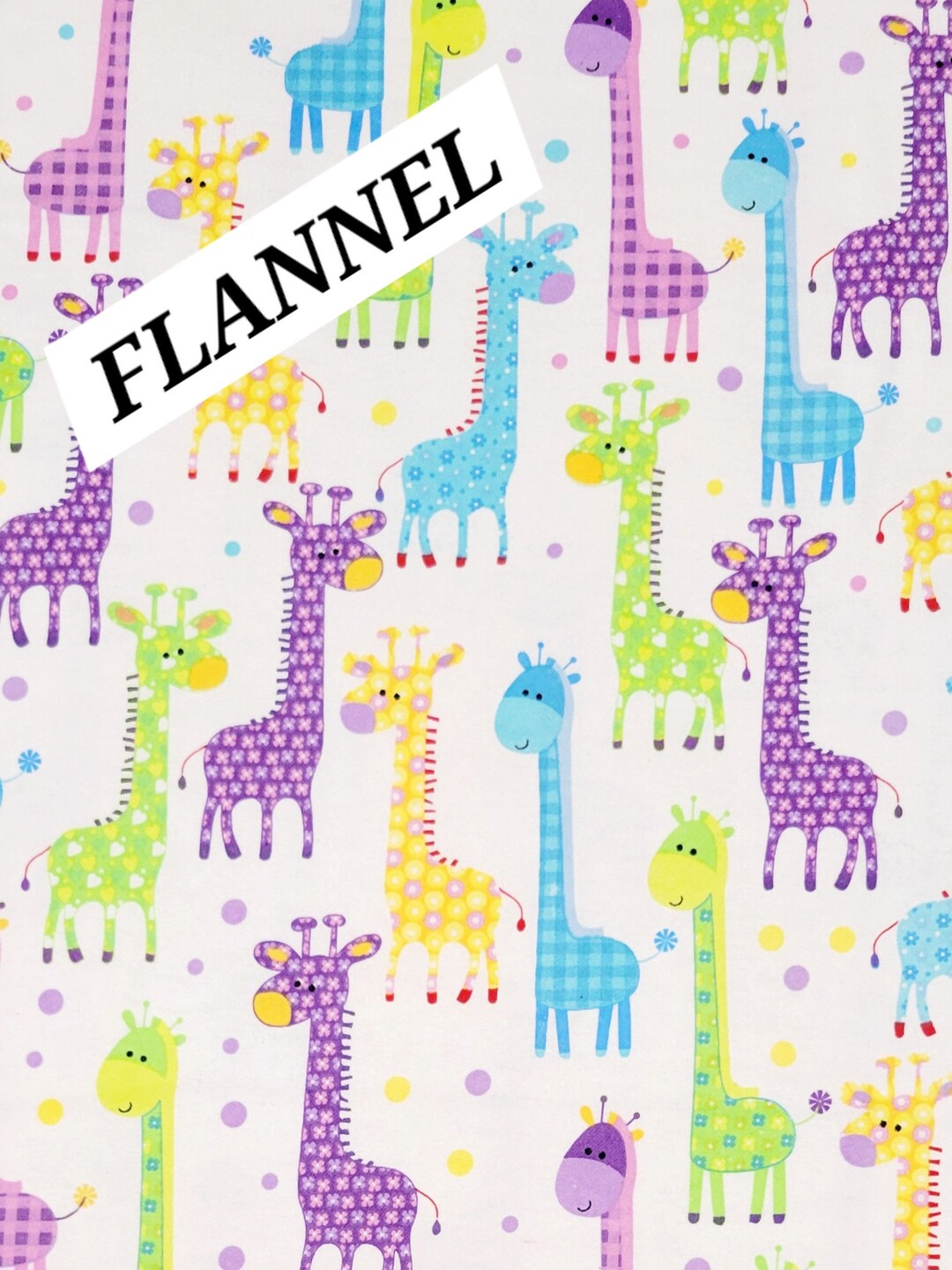 Long Necks Cuddle Print Giraffe FLANNEL Fabric by Fabri-quilt INC ...
