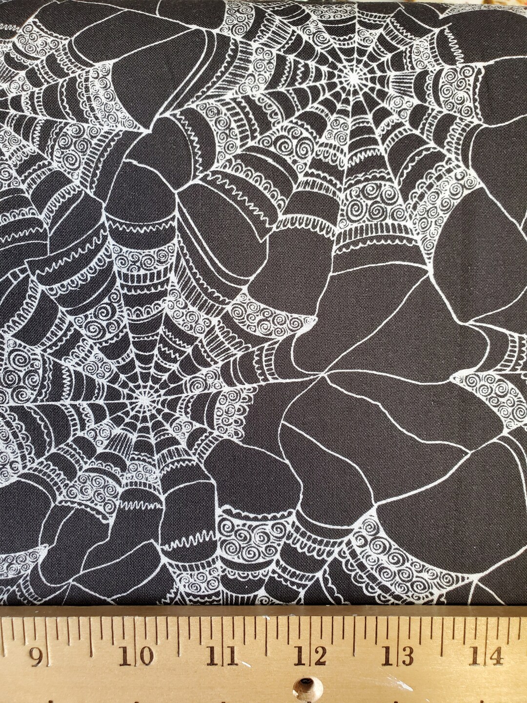 Halloween Spiderweb Cotton Fabric From Springs Creative. Patterned ...