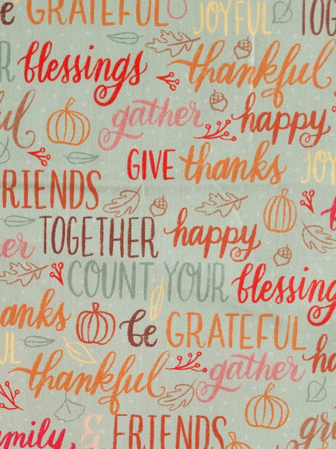 Fall Harvest Words on Sage Cotton Fabric From Paintbrush Studio Fabrics ...