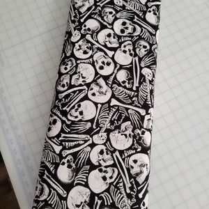 Wicked White Skeleton Bones on Black Cotton Fabric From Timeless ...