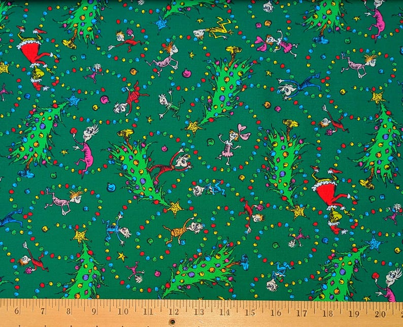 How the Grinch Stole Christmas Cotton Fabric by Robert Kaufman Fabrics ...
