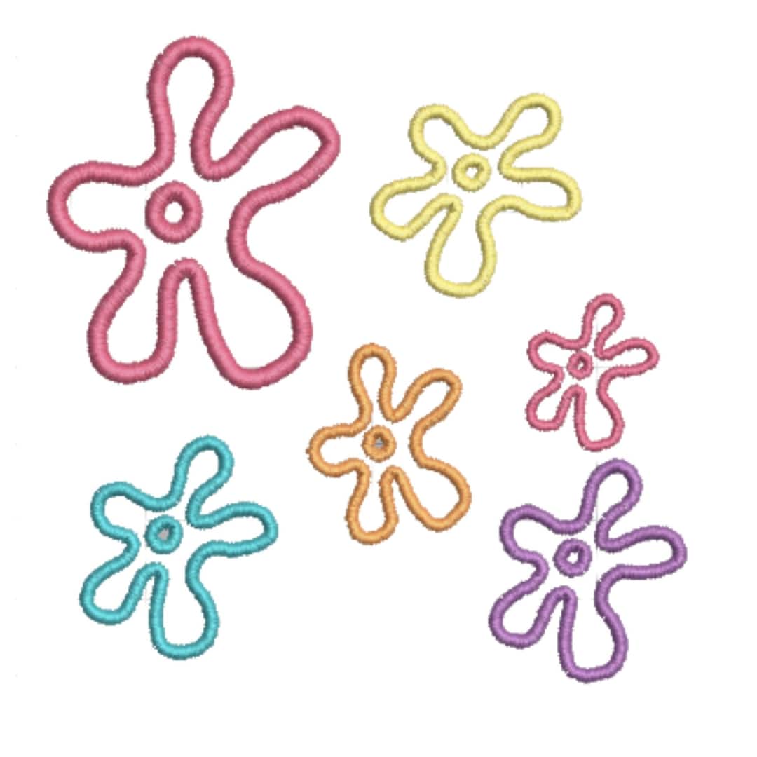 Spongebob Flowers Embroidery Machine Design Format Pes. Exp. Jef. Dst ...