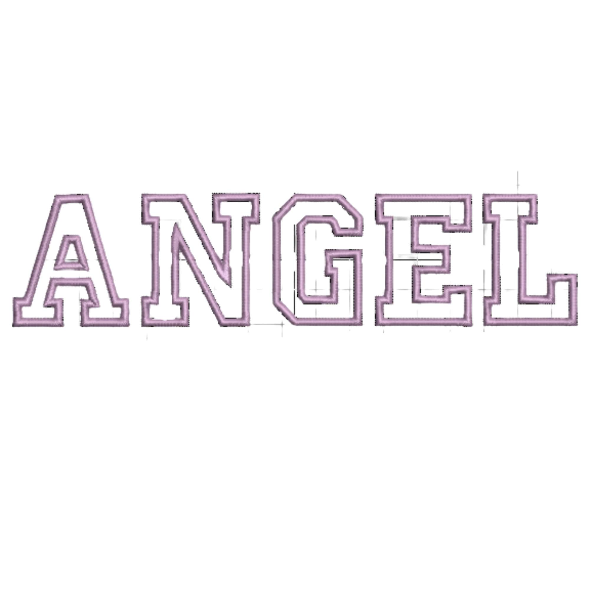 Angel Word Outline Embroidery Machine Design format pes. exp. | Etsy