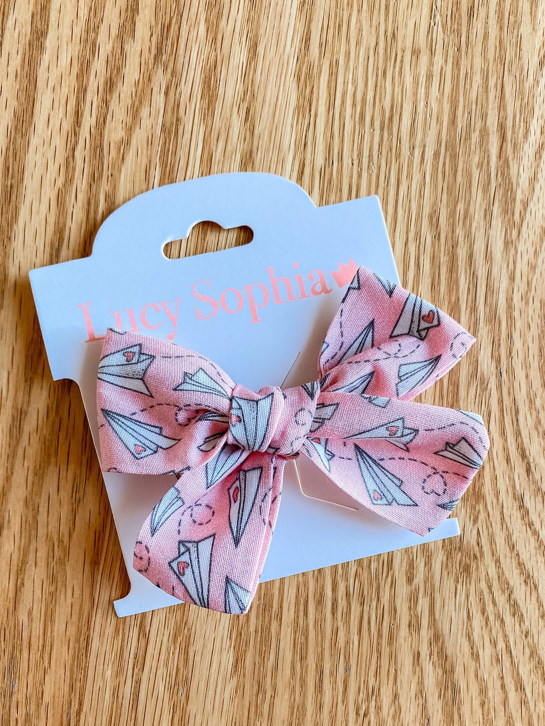 Paper Airplane Girls Hair Bows, Airplane Bow, Pink Bow, Valentines ...