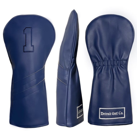 Navy Blue Driver Golf Leather Headcover by Detroit Golf Co. - Etsy
