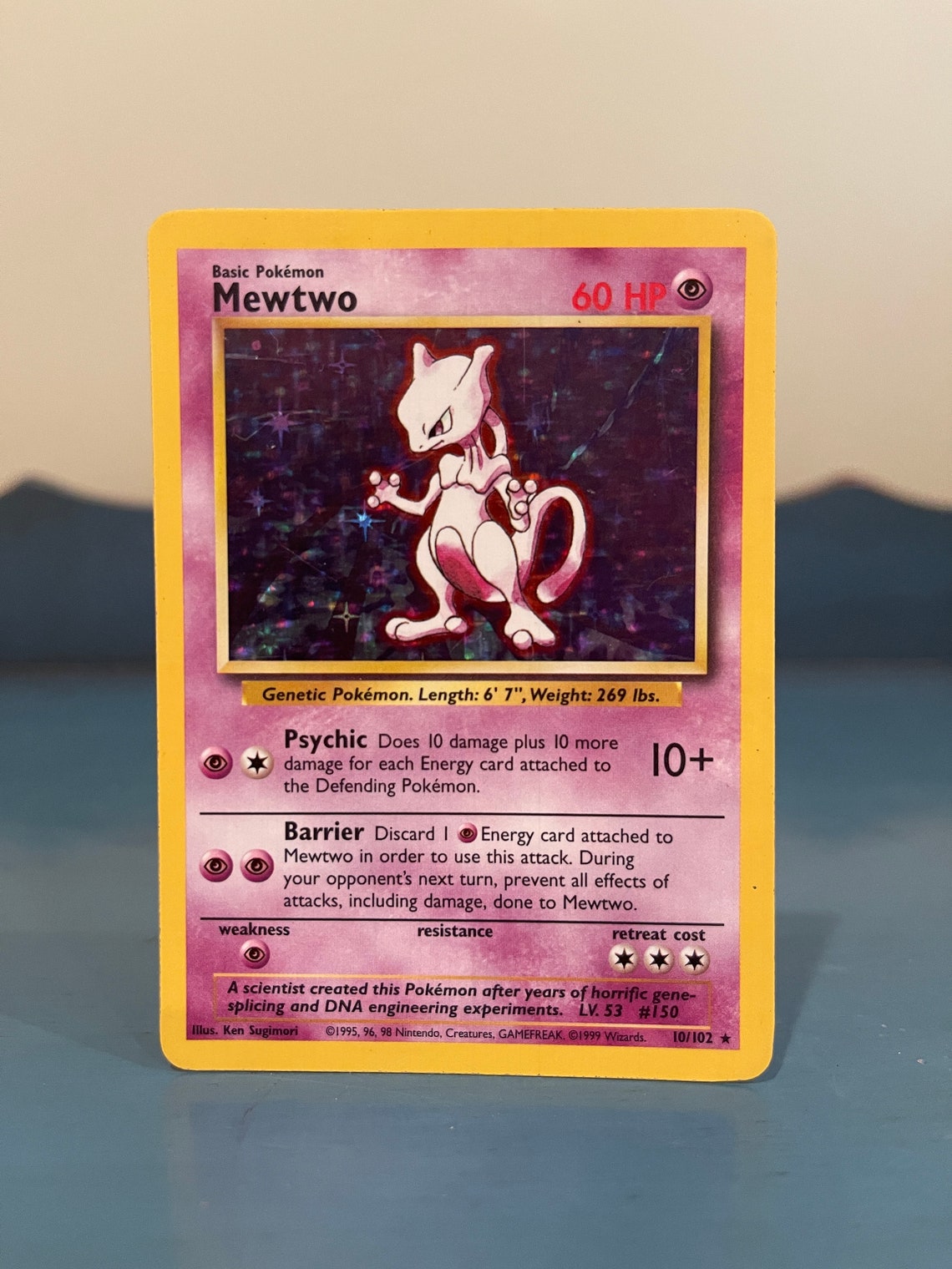 1999 Mewtwo 10/102 Rare Holographic Card Basic Pokemon Card | Etsy