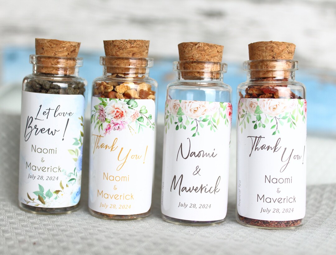Love is Brewing, Perfect Blend Wedding Favor, Custom Tea Bottle, Unique ...