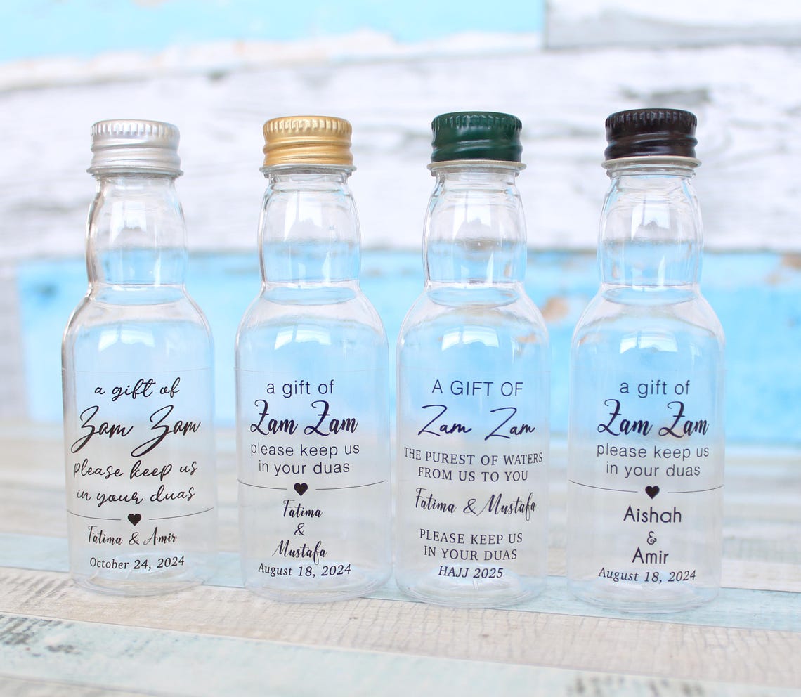 Zamzam Bottles, Personalised Wedding, Nikkah, Aqiqah, Jalsa, Umrah ...
