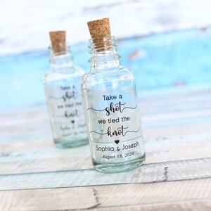 We Tied the Knot Bottles and Labels, Wedding Take a Shot, Favor for ...
