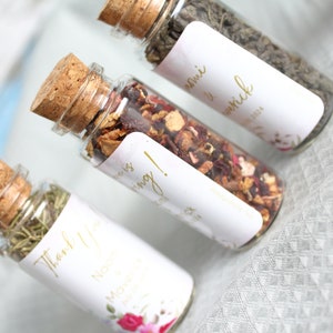 Tea Party Favors, Bridal Shower, Wedding, Floral Tea Favor, Perfect ...