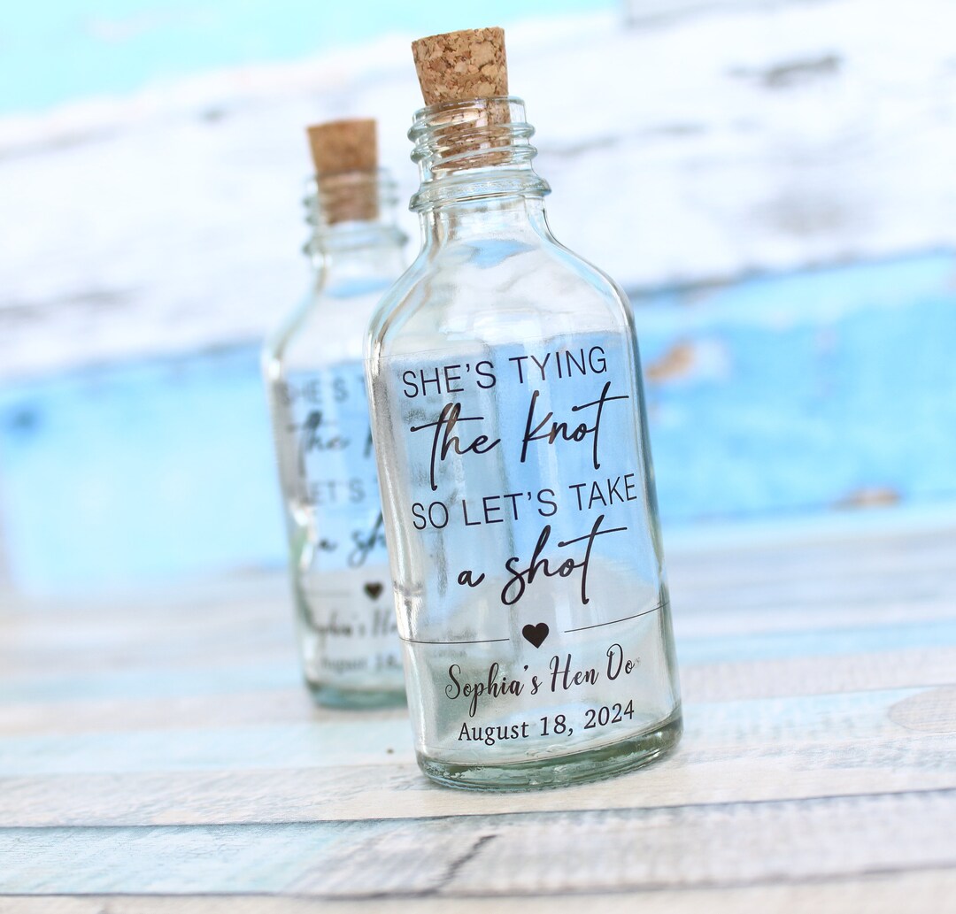 She’s Tying the Knot Bottles and Labels, Hen Do Favors, Hen Do Party ...