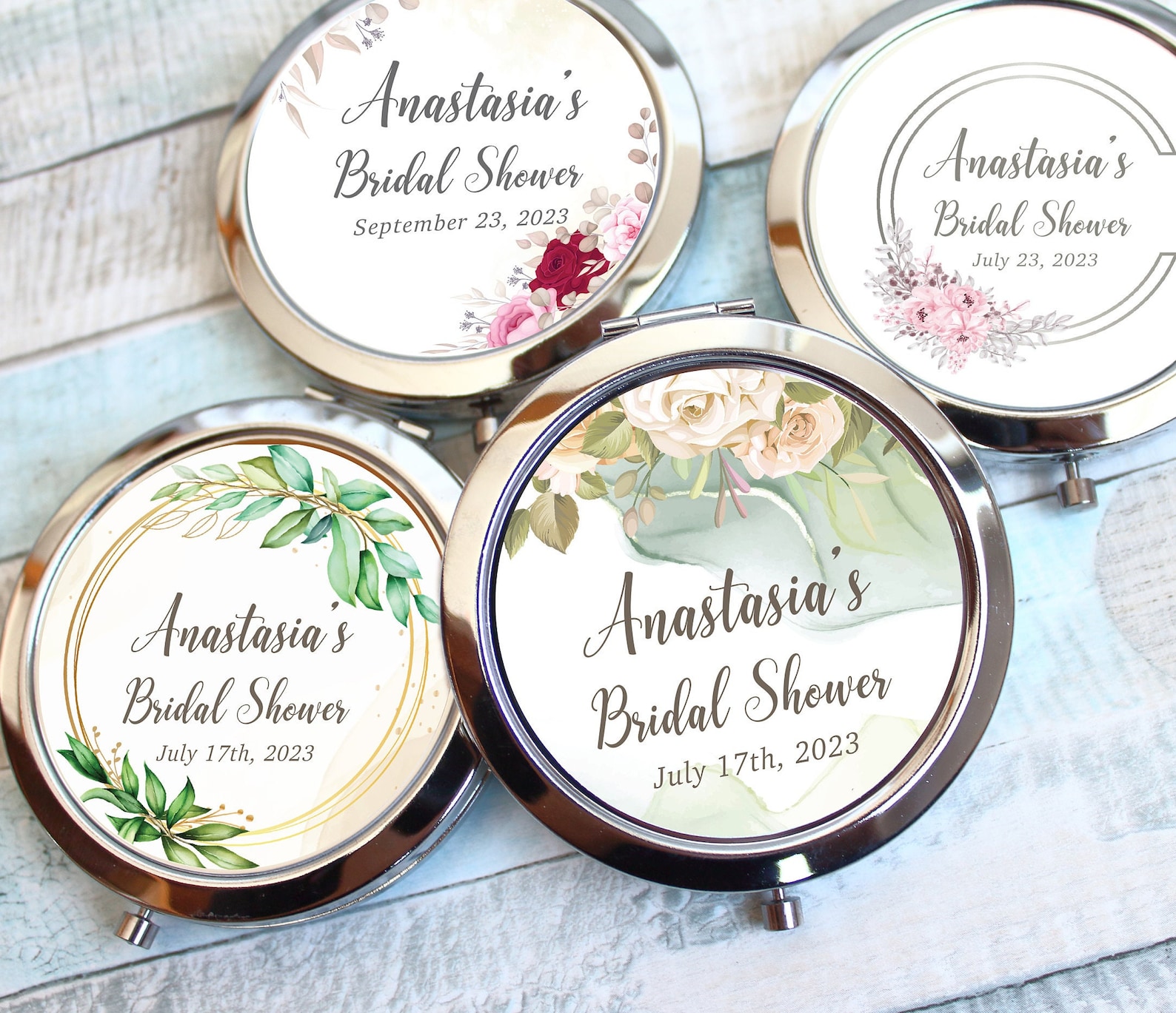 Bridal Shower Metal Mirror Favors, Custom Bridal Shower Favors, Bridal ...