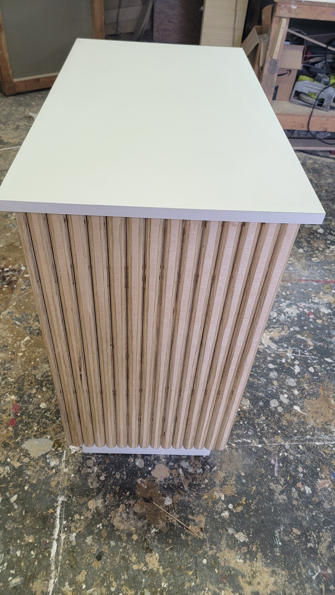 Tambour Island FLUTED Table Modern Entry Table Tambour - Etsy