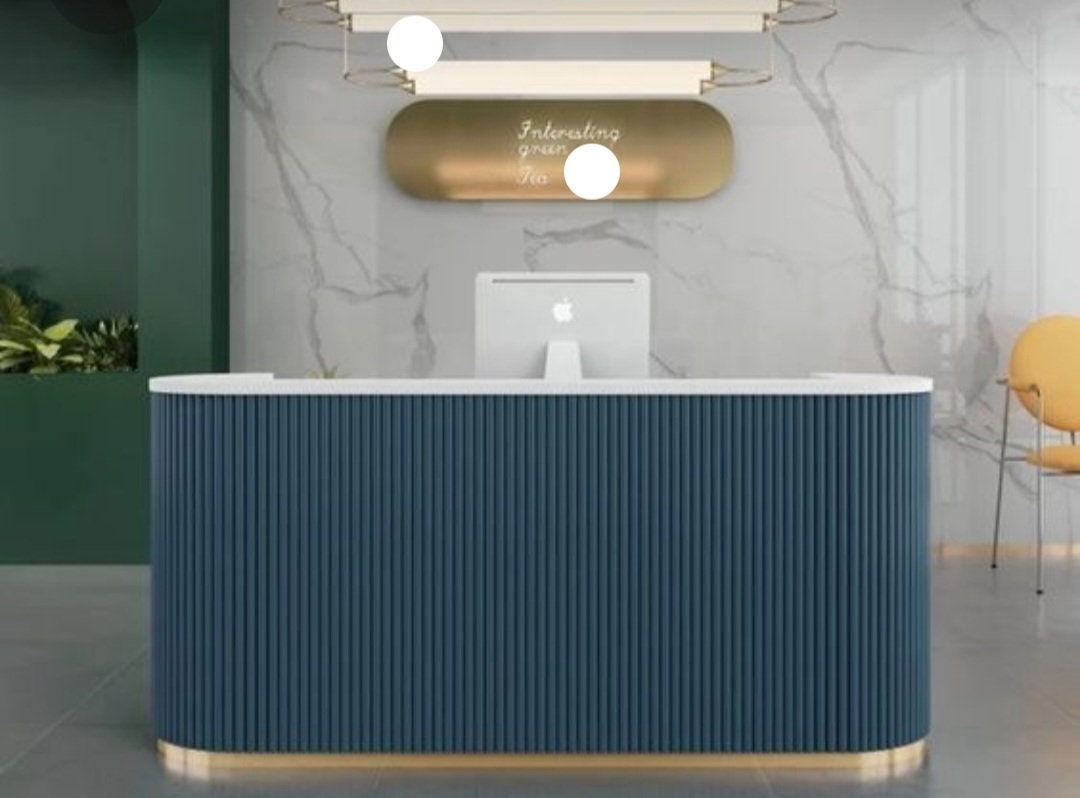 Fluted Reception Desk , FLUTED Table, Cash Wrap, Modern Front Desk ...