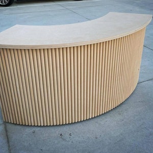 Fluted Reception Desk , FLUTED Table, Dinner Table, Modern Front Desk ...