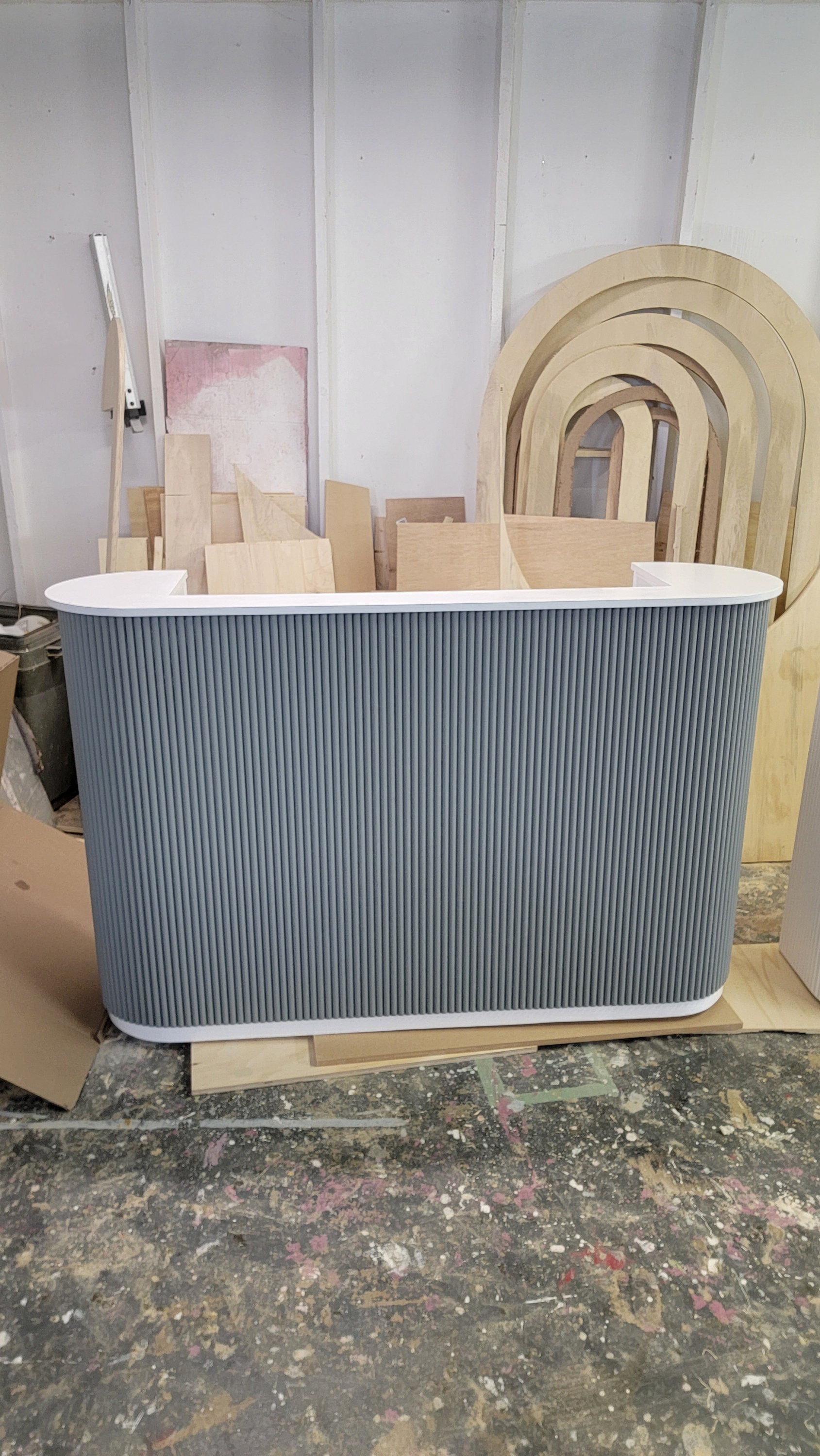 Fluted Reception Desk , FLUTED Table, Cash Wrap, Modern Front Desk ... Fluted Reception Desk , FLUTED Table, Cash Wrap, Modern Front Desk ...