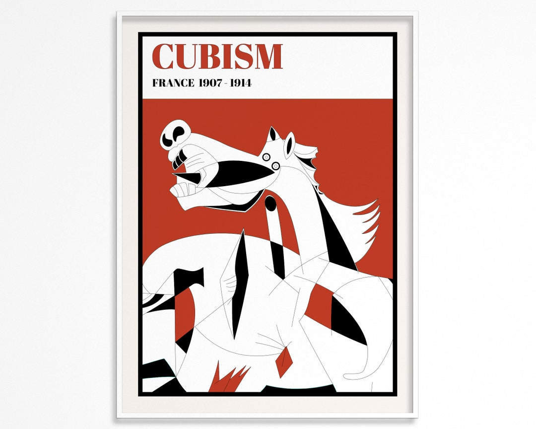 CUBISM ART Printable Poster Red - Art Movement Poster - Printable Wall ...