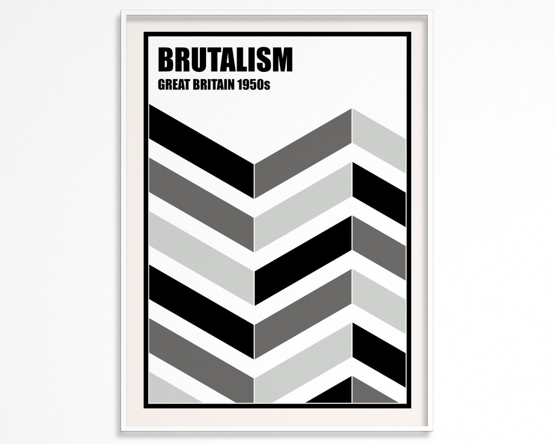 BRUTALISM Printable Poster BLACK - Brutalist Architecture - Art ...