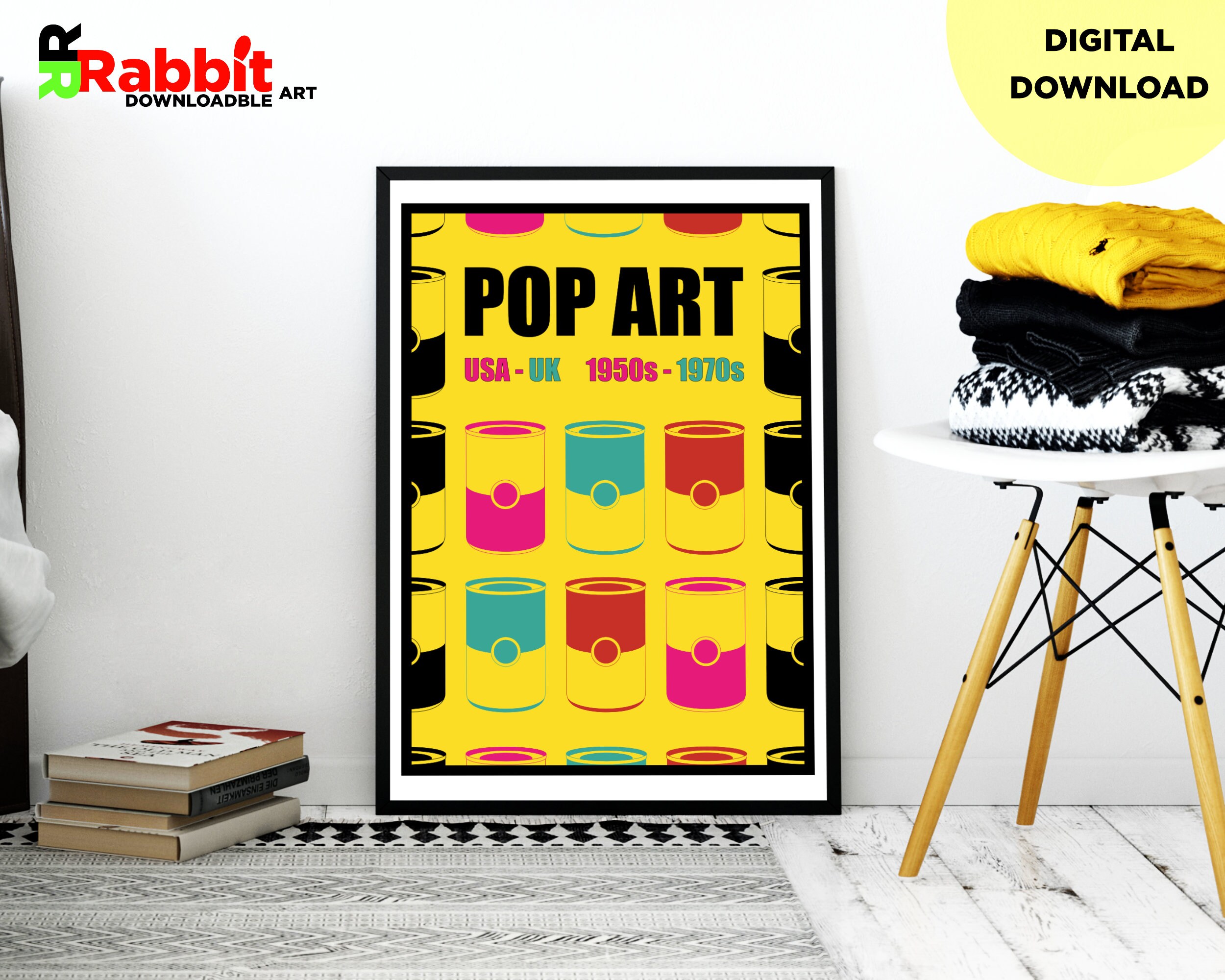 POP ART Printable Poster Art Movement Poster Printable Wall Art Digital ...