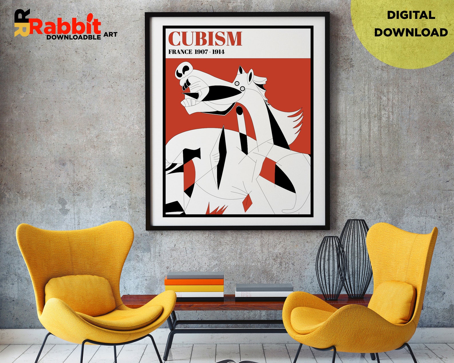 CUBISM ART Printable Poster Red Art Movement Poster | Etsy