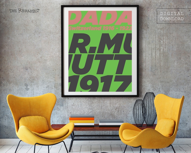 Cartel de arte imprimible dadaísmo Marcel Duchamp R. Mutt - Etsy México