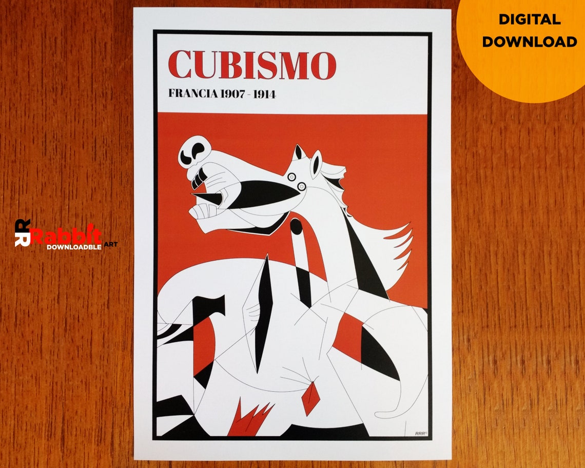 CUBISM ART Printable Poster Red Art Movement Poster Printable Wall Art ...
