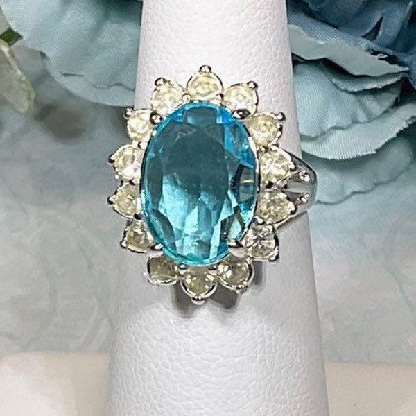 Faux Blue Topaz Ring - Etsy