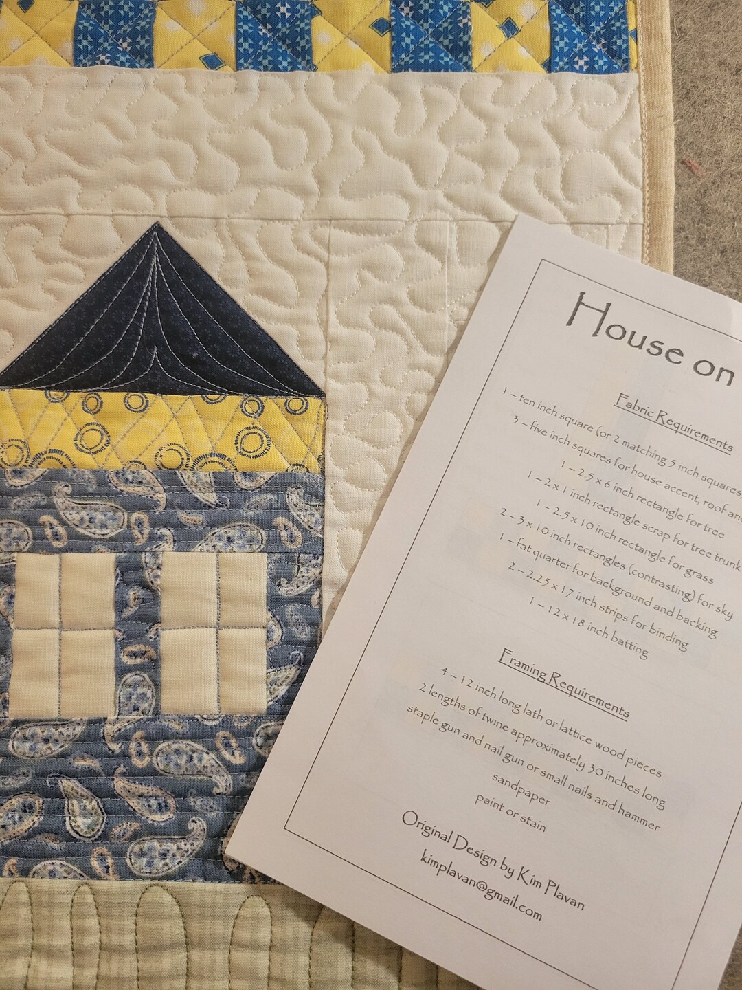Original Quilt Pattern | House on a Hill Quilted Wall Hanging With ...