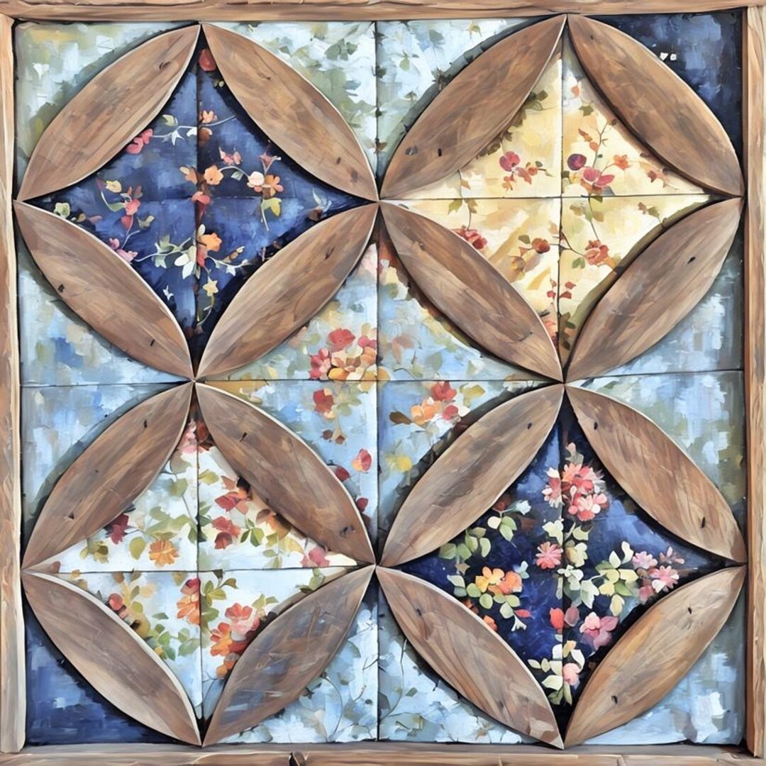Cathedral Window Quilt Block Print | Art Print From Barnwood Boutique ...