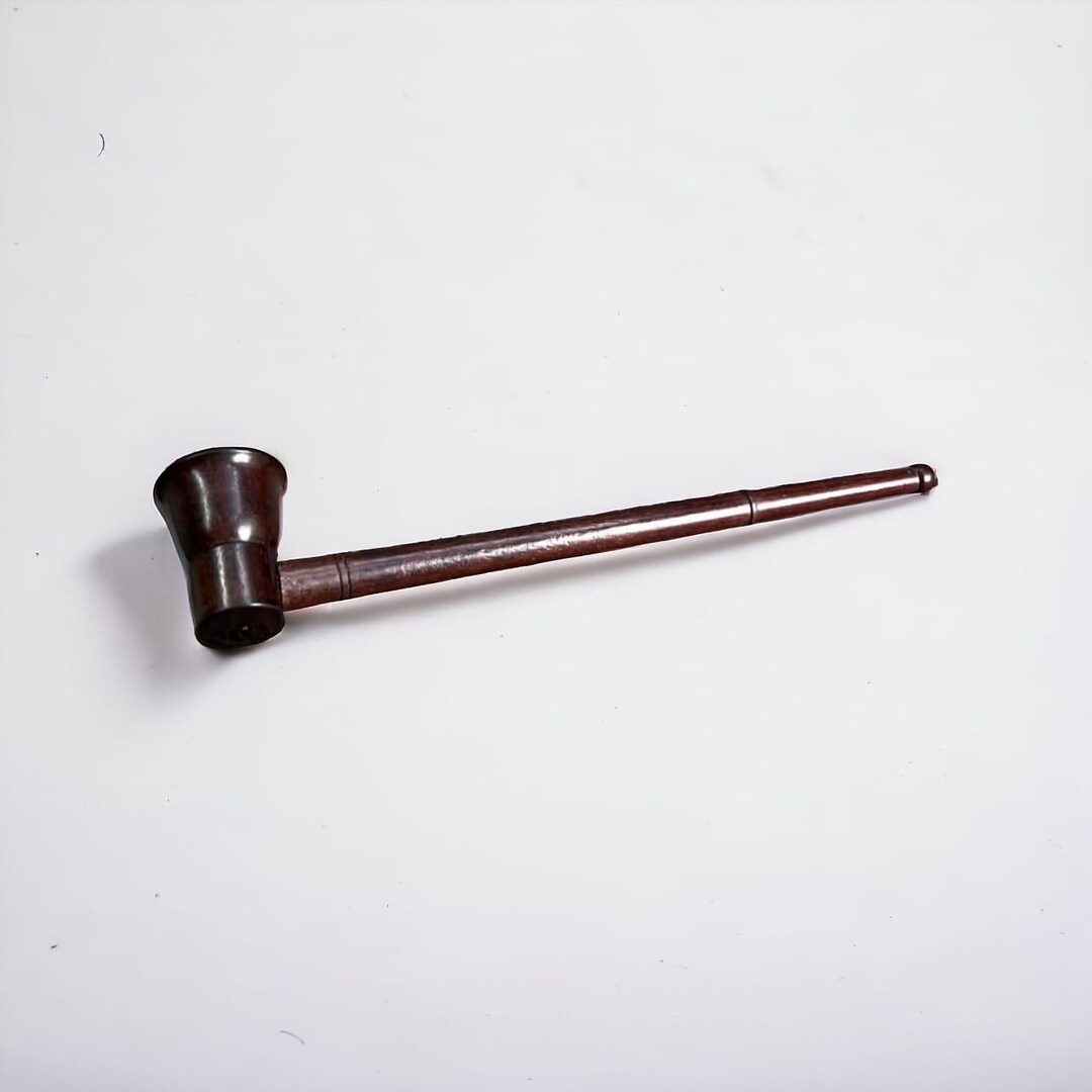 Handmade Churchwarden Style 8 Inch Long Stem Wood Tobacco Pipe Wooden ...