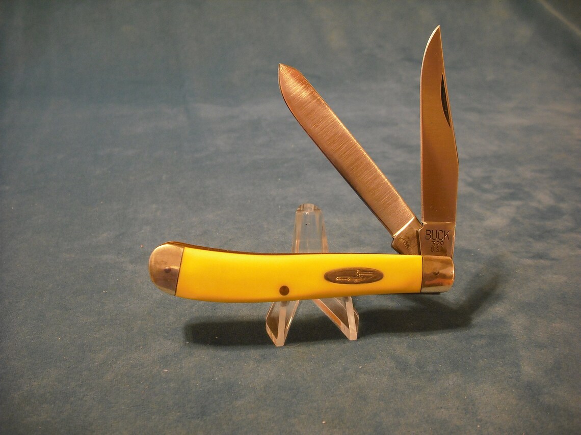 Vintage Buck 329 Trapper in Original Box With Paper Yellow Handles ...