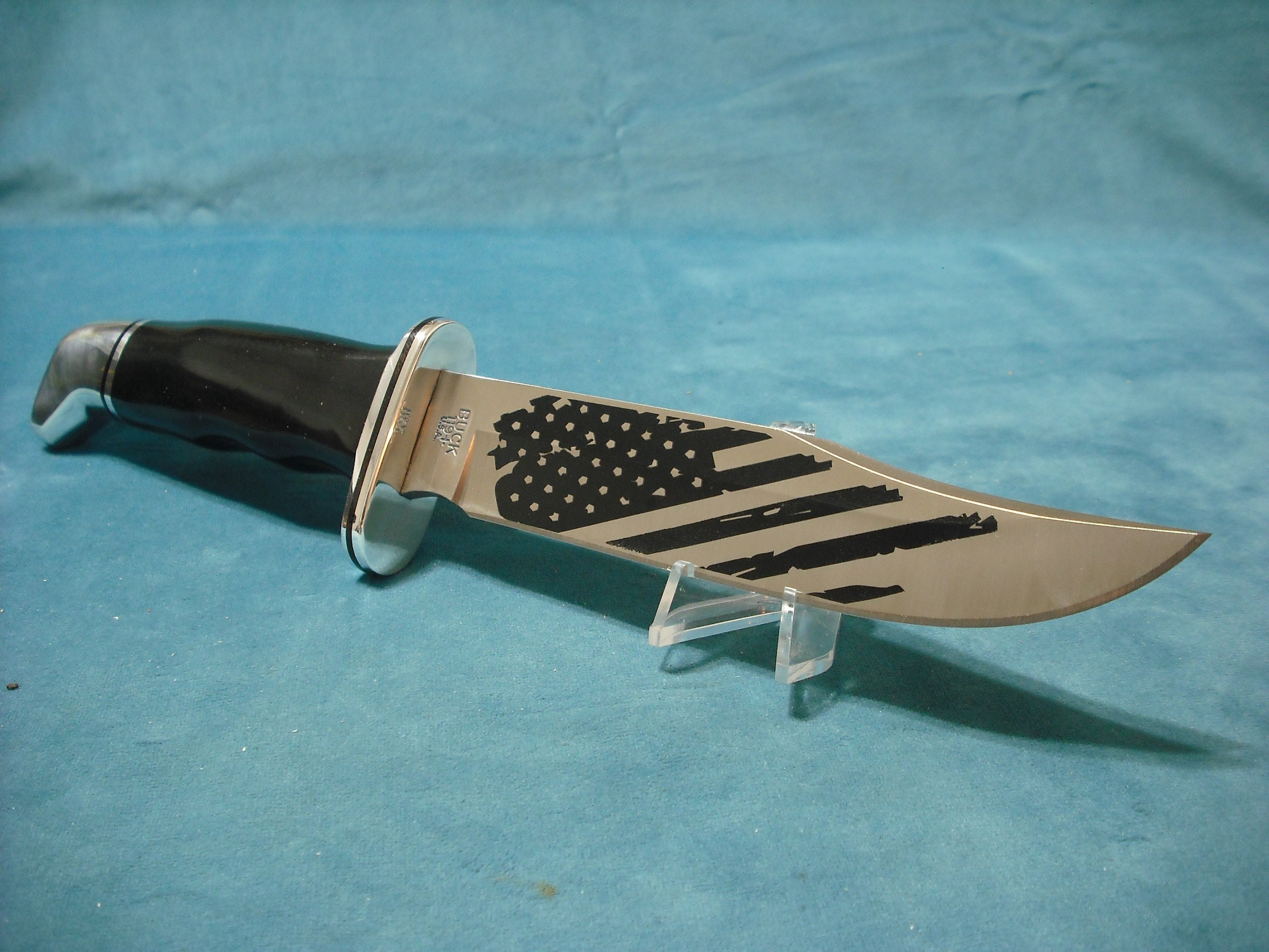 Buck 119 Knife With Black Leather Sheath 4th July Edition - Etsy