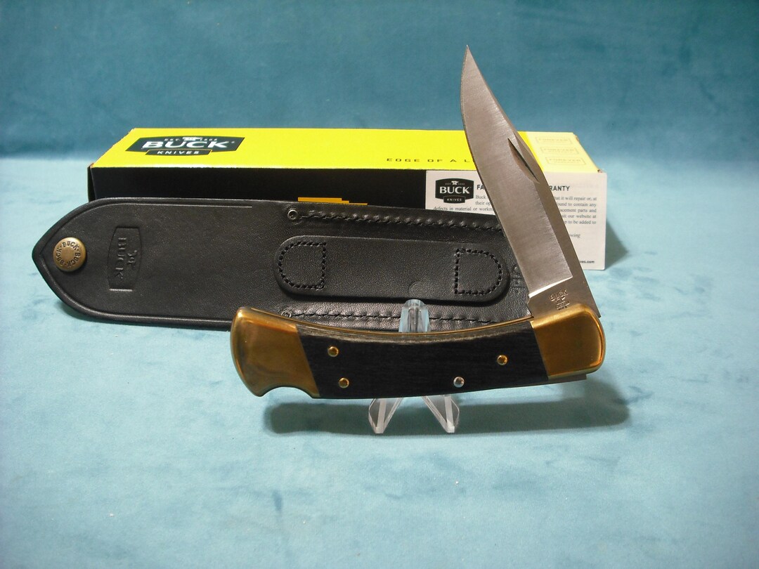 Buck 110 Folding Hunter Charcoal Dymondwood Handles 5160 Steel ...