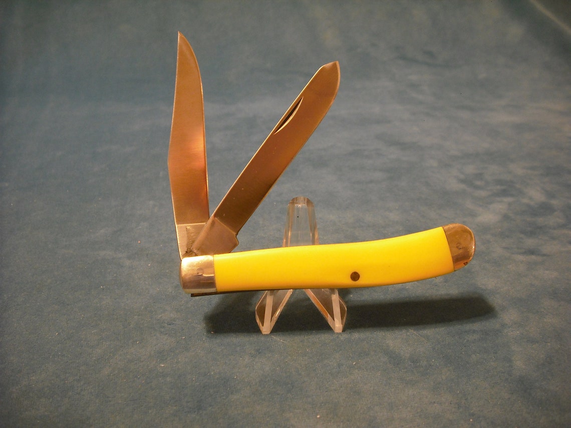 Vintage Buck 329 Trapper in Original Box With Paper Yellow Handles ...