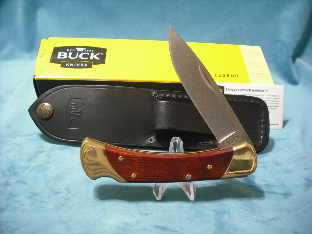 Buck Knife 111 Rosewood Handles Drop Point Stonewashed Blade Exclusive ...